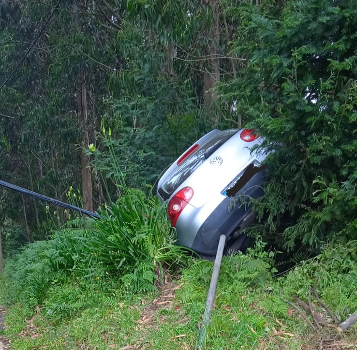 Carro sai de estrada — AgoraMadeira